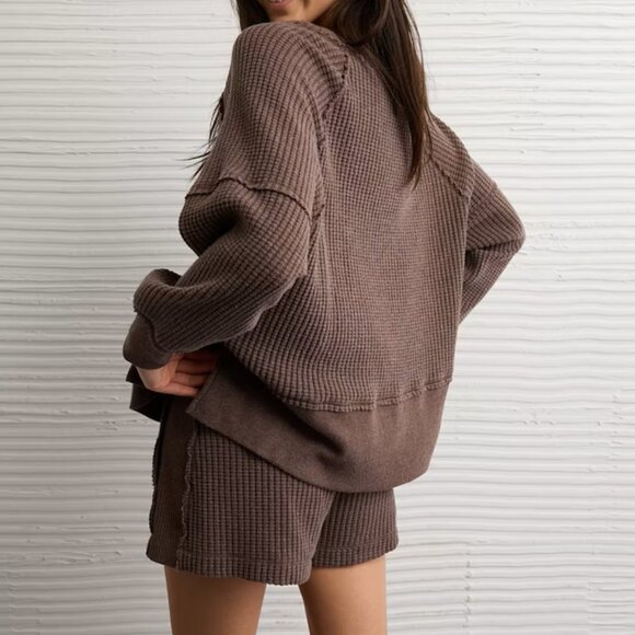 American Eagle Outfitters | Tops | American Eagle Big Hug Waffle Off ...
